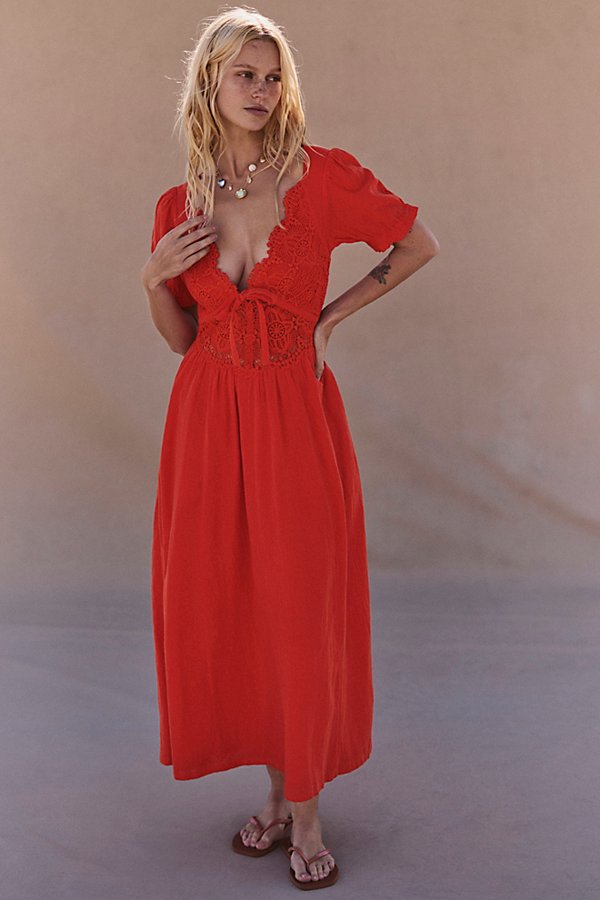 FREE PEOPLE Free People Lace Midi Dress